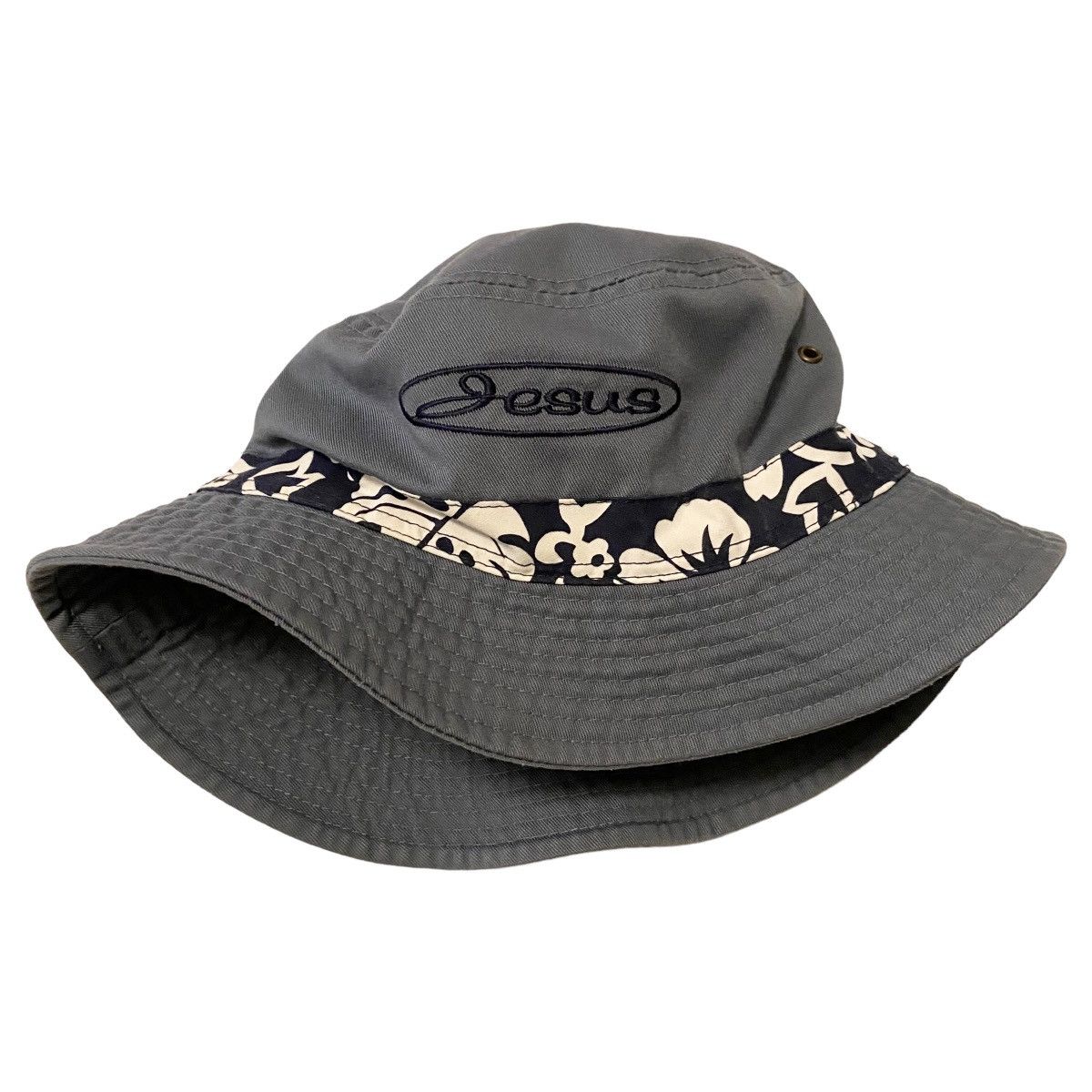 Streetwear × Vintage Vintage Bucket Hat 90s Jesus Hawaii Floral Y2K ...