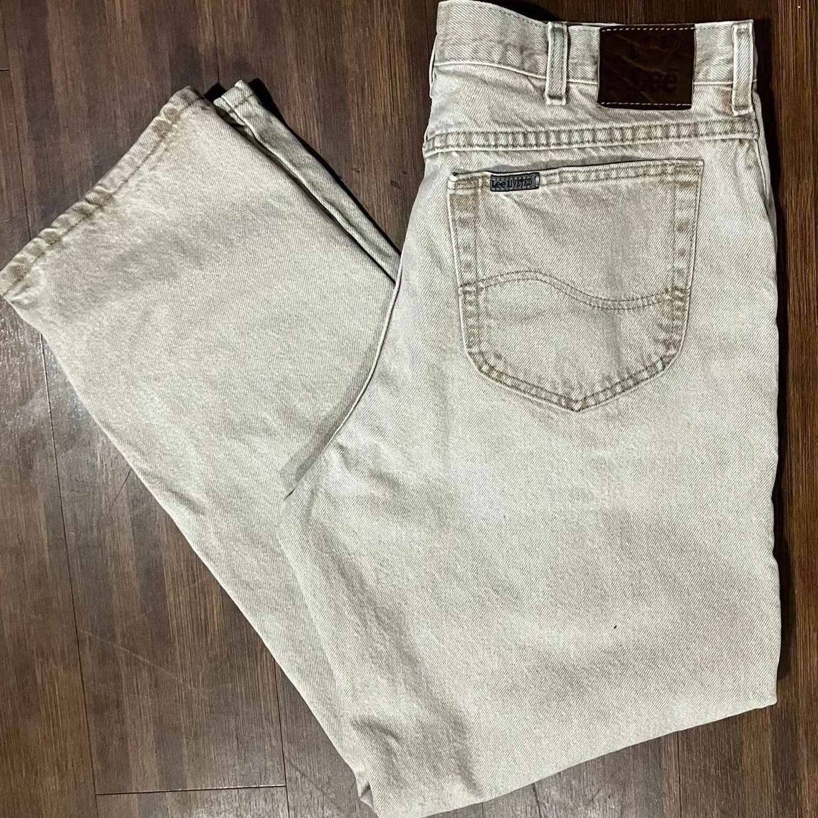Lee Vintage Lee Riveted Cream Colored Jeans | Grailed