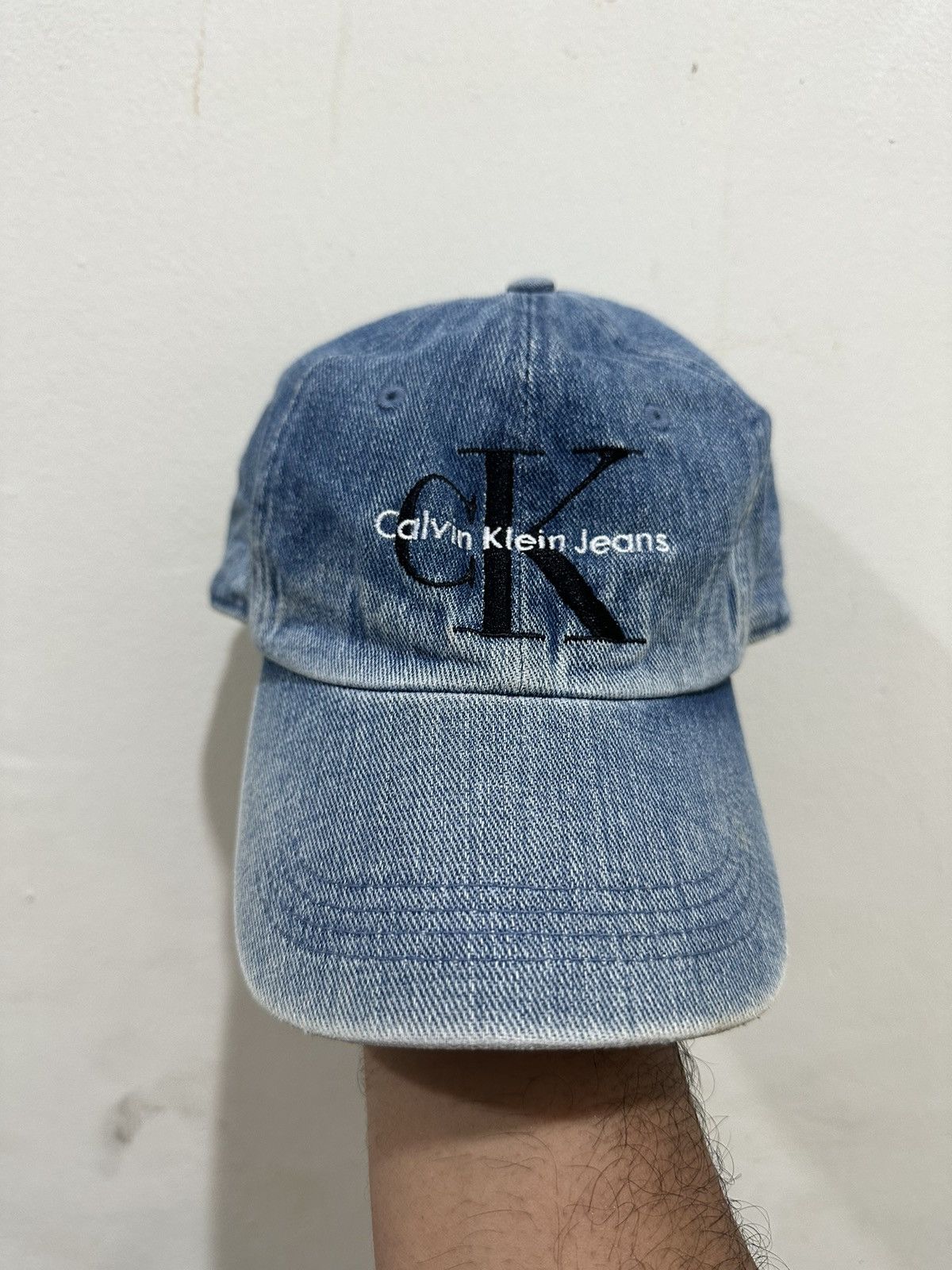 Calvin Klein × Vintage Distress CK Denim Hat | Grailed