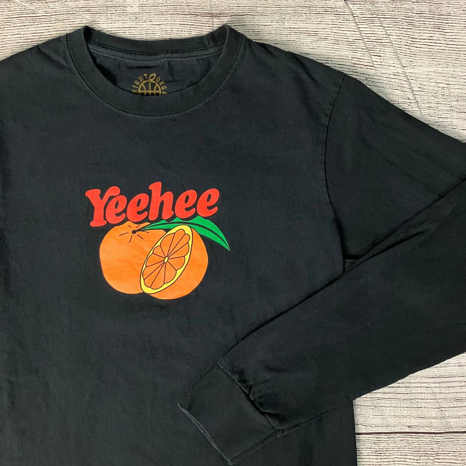 Hanes Larry June Midnight Organic "YeeHee" Black Long Sleeve Shirt ...