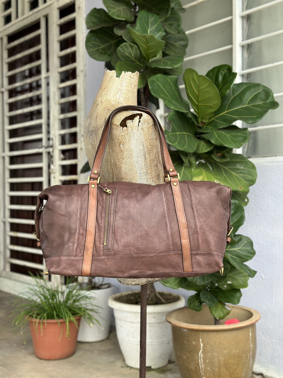 MasterPiece RARE‼️ MASTERPIECE JAPAN PRODUCT FULL LEATHER LUGGAGE BAG ...