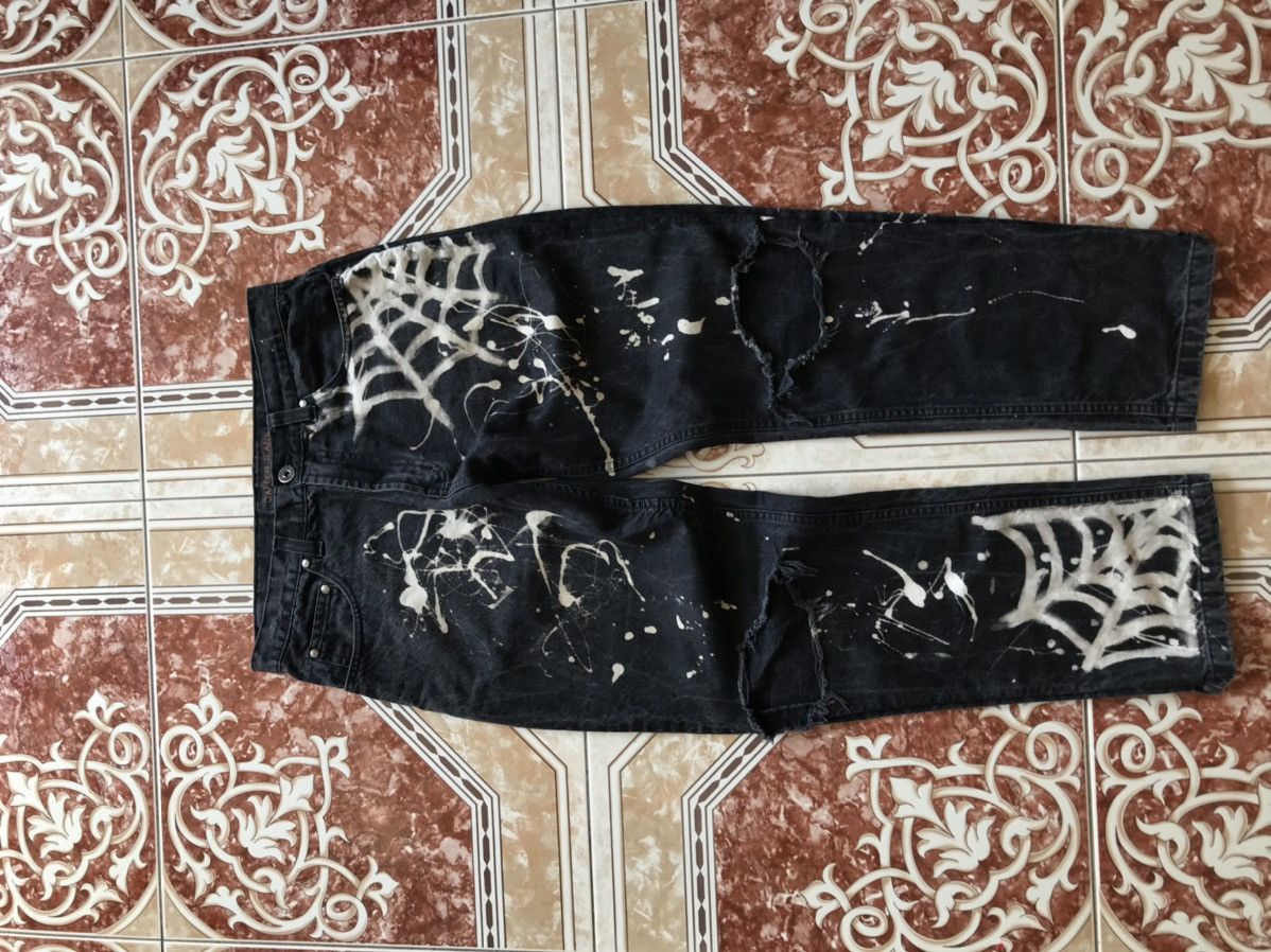 Other custom jeans spider webs VINTAGE | Grailed