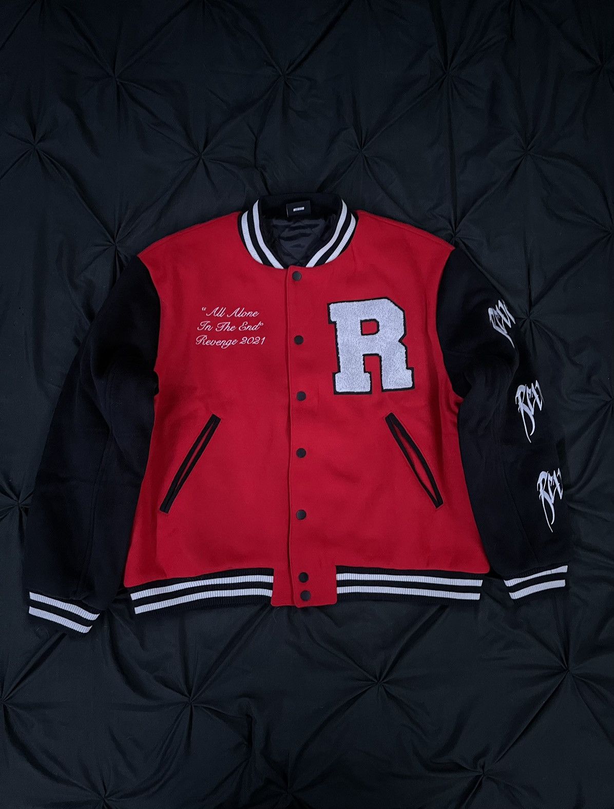 Revenge Revenge Varsity Jacket (Red) | Grailed