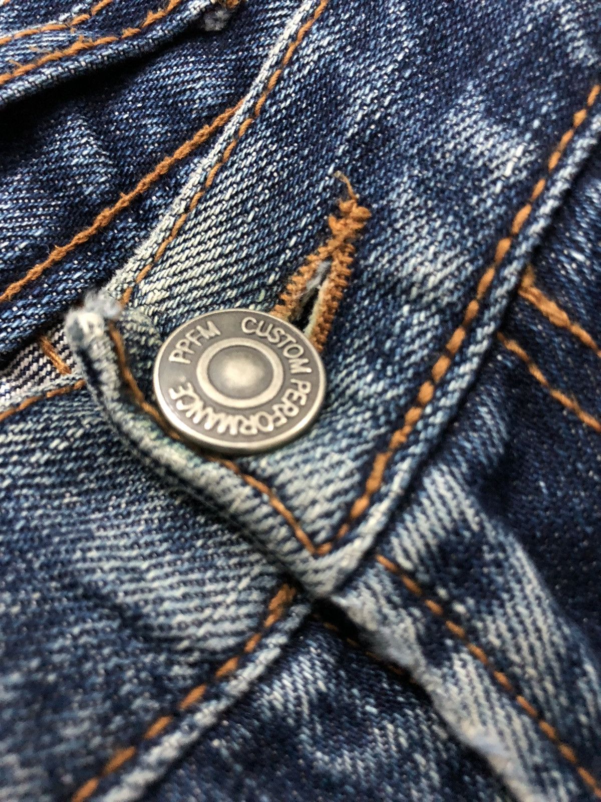 Archival Clothing SS06 PPFM “ Yellow Riot ” distressed denim | Grailed