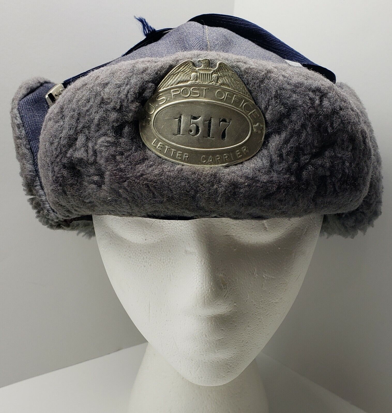 Vintage VINTAGE USPS LETTER CARRIER WINTER HAT TRAPPER EAR FLAP CAP ...