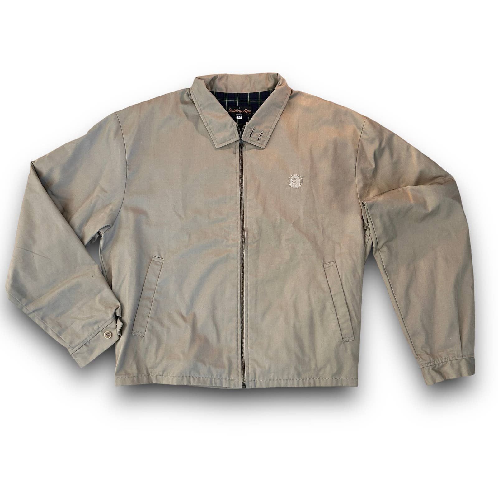 Bape A bathing ape jacket, beige, medium, chest logo, | Grailed