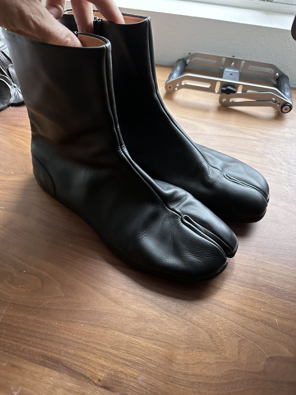 Vintage Black Leather Tabi Boots. Size 11/44 | Grailed