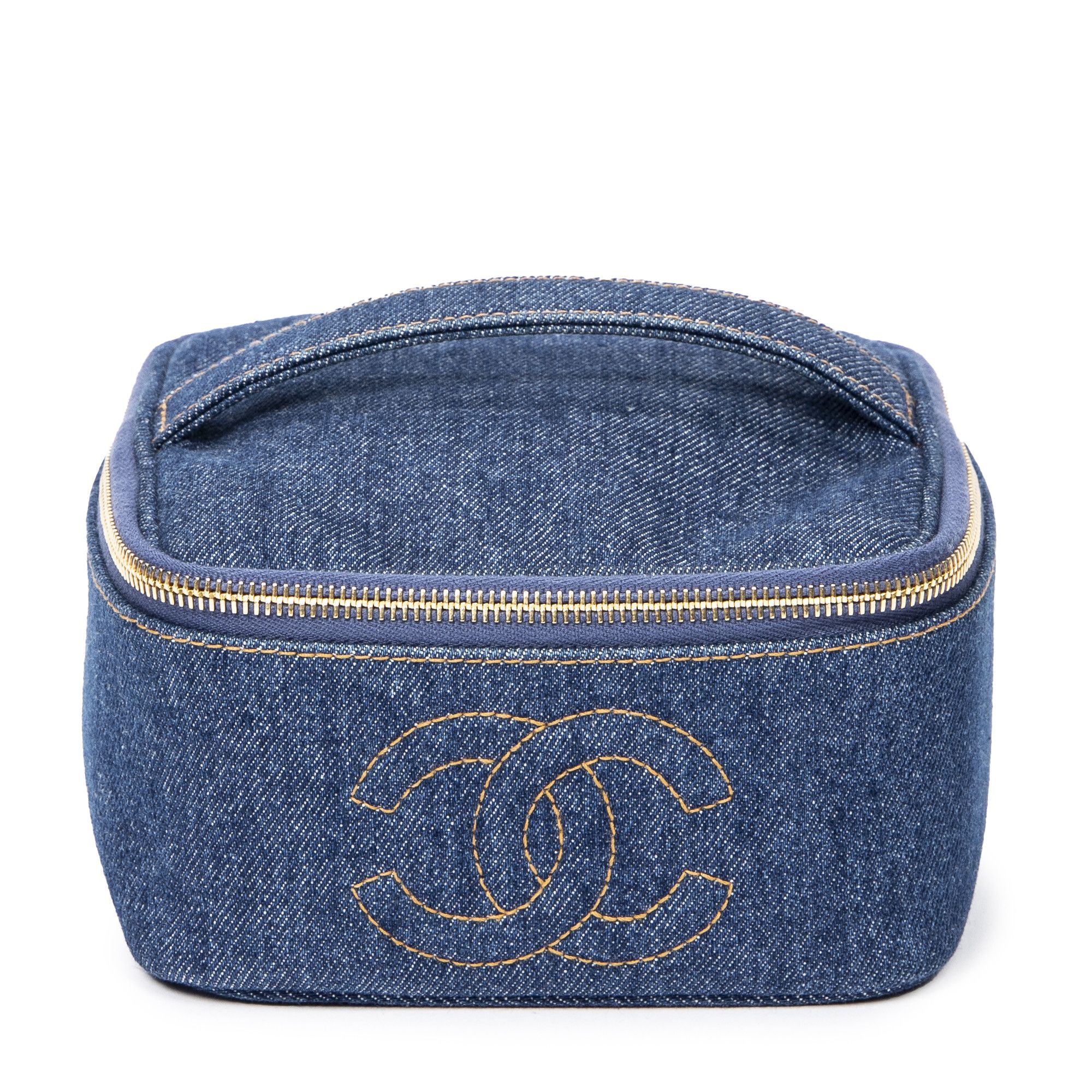 Chanel Mini Denim Vanity Case in Blue Denim Canvas | Grailed
