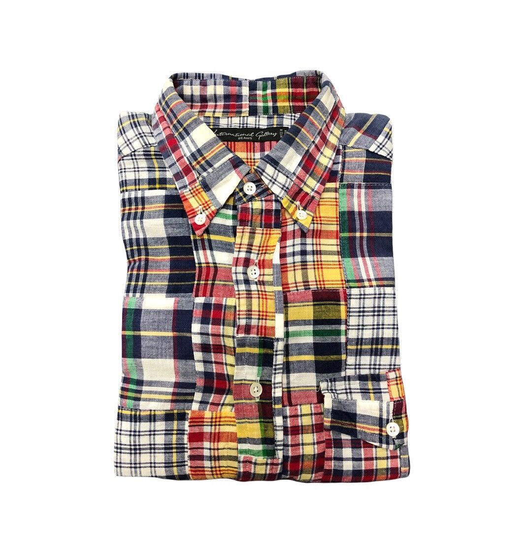 Beams Japan × Beams Plus Y2k Beams Madras Patchwork design shirt | Grailed