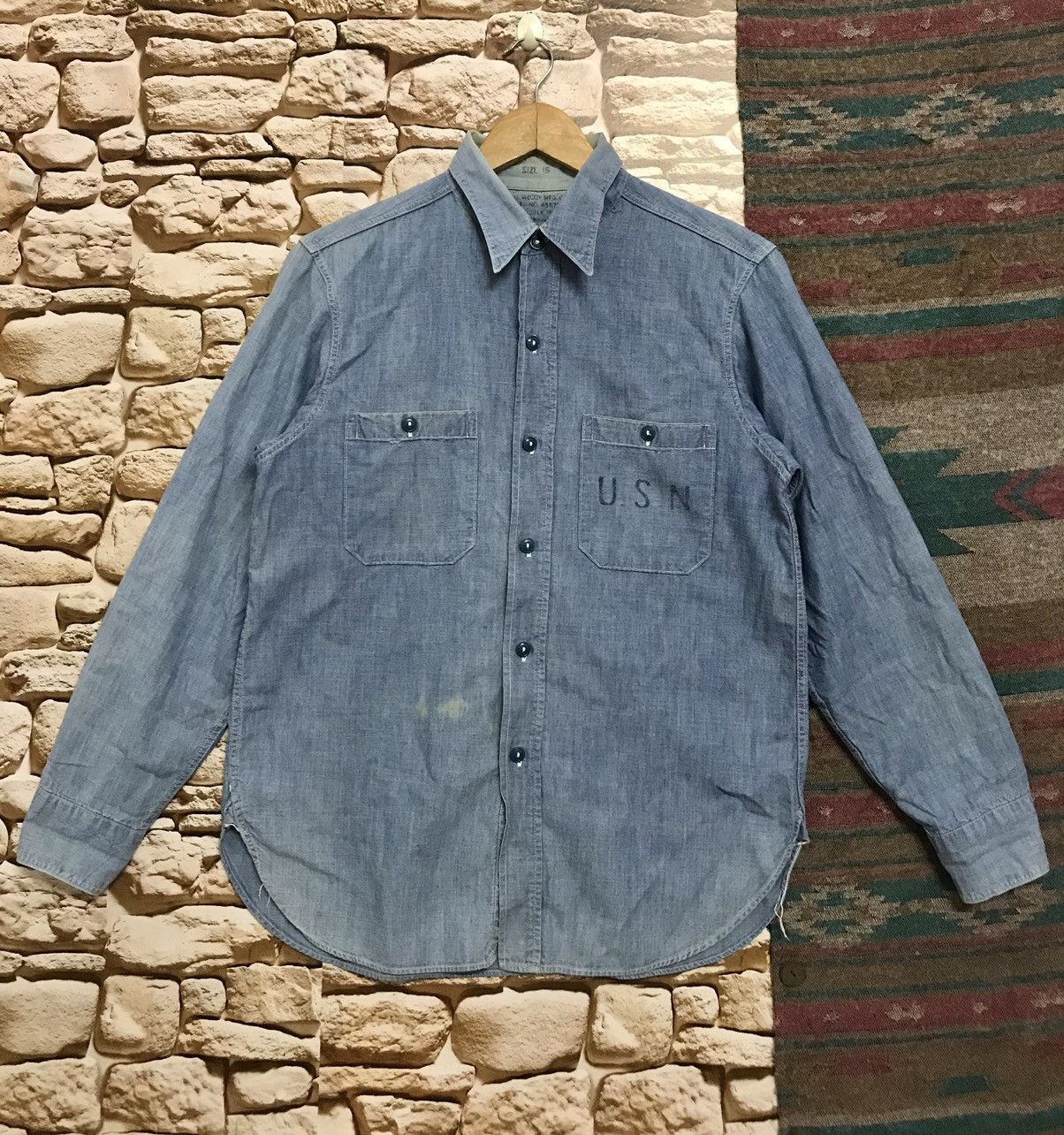 The Real McCoy's The Real McCoy Mfg.com U.S.N Yorktown VF-3 Chambray Shirt | Grailed