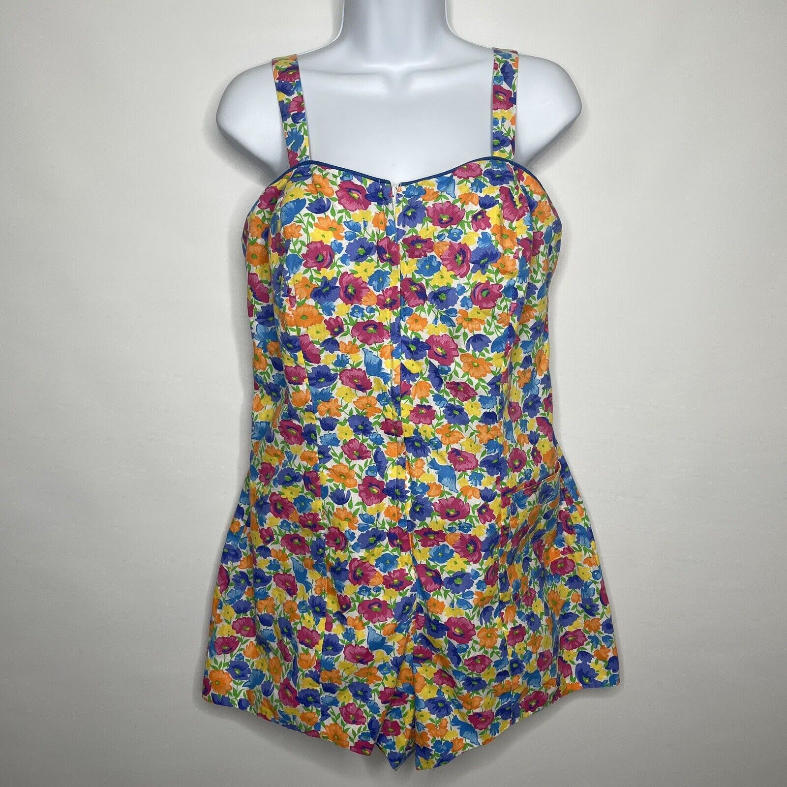 American Retro Ceeb Retro 50s 1-Piece Floral Cotton Boy Leg Swim ...