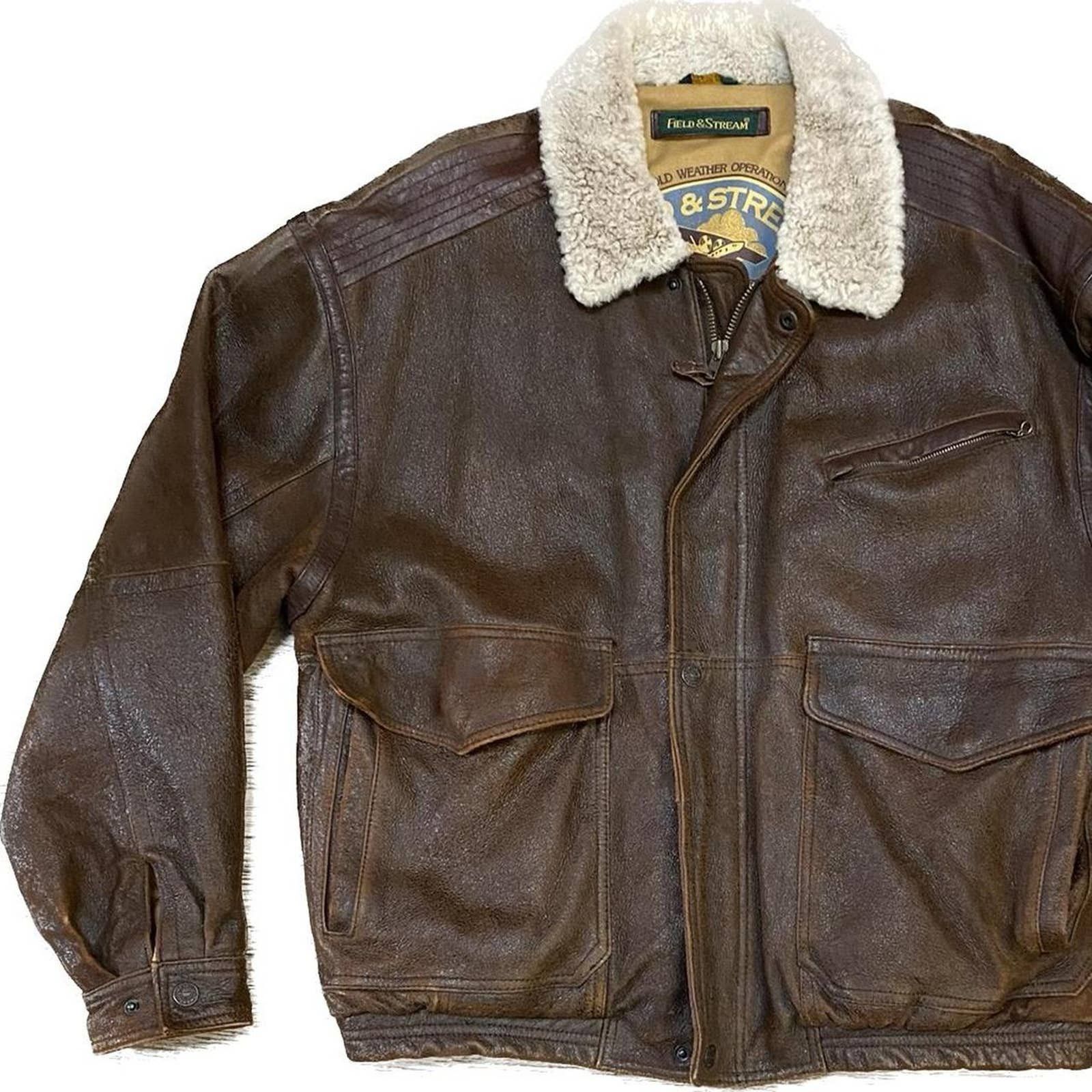 Field And Stream Vintage 90s Field And Stream Leather Jacket Large ...