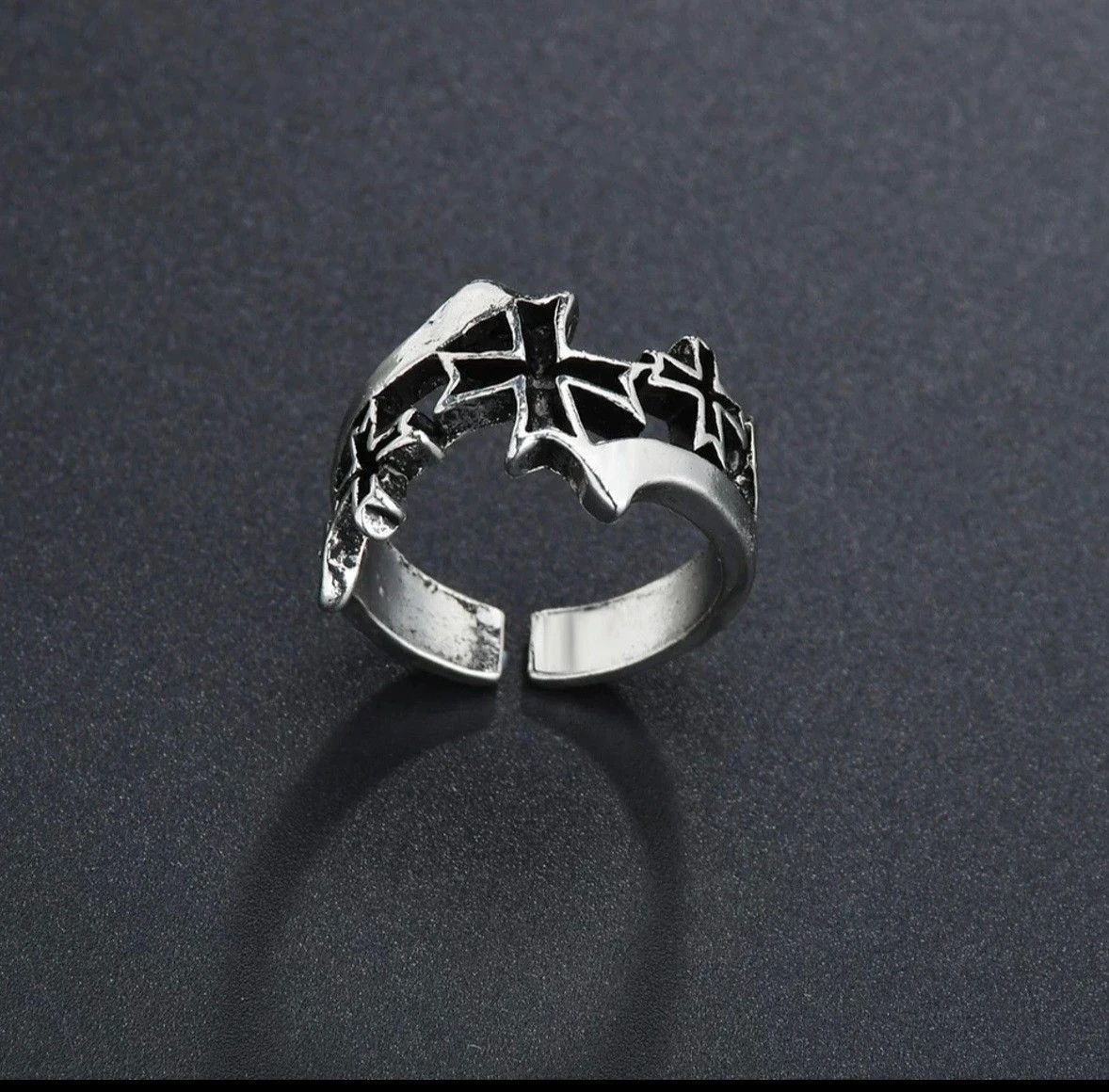 Vintage Gothic Cross Ring Grunge Punk Black Jewelry | Grailed