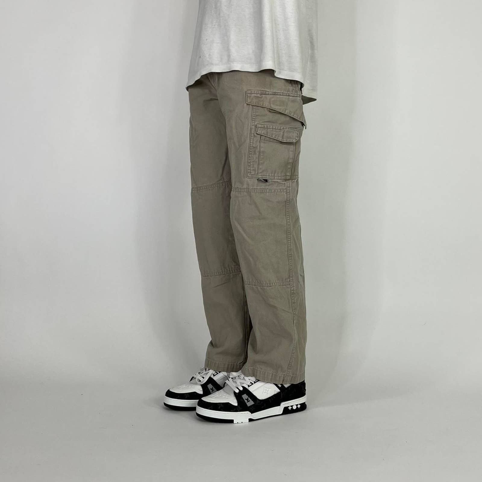 Vintage Vintage 1990s Double Knee Cargo Pants Off White Colorway | Grailed