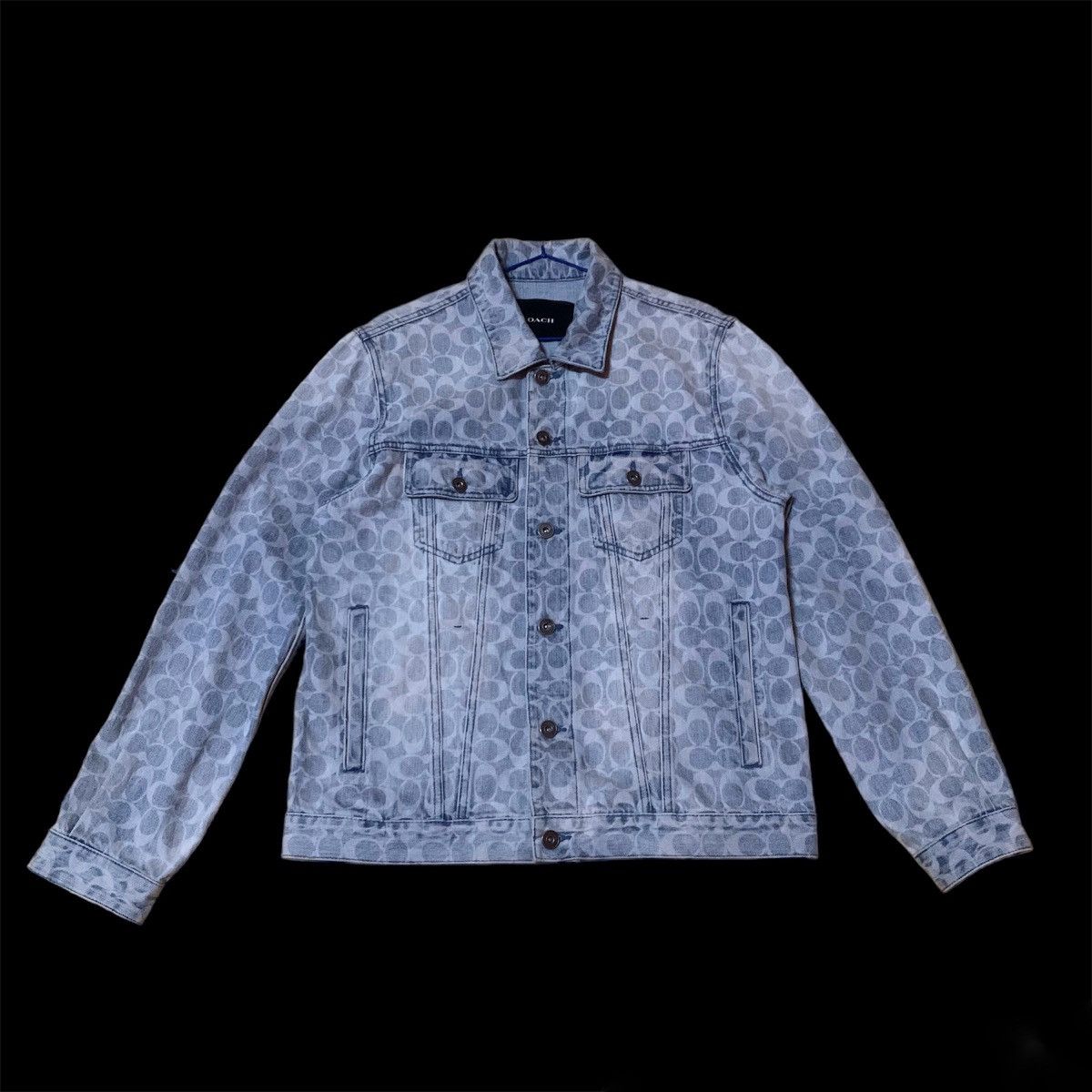 Coach COACH SINGNATURE MONOGRAM LOGO DENIM JACKET | Grailed