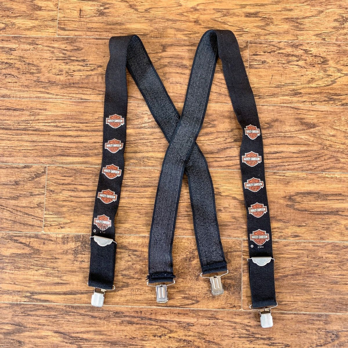 Vintage Harley Davidson Motorcycles HD Logo Black Clip On Suspenders ...