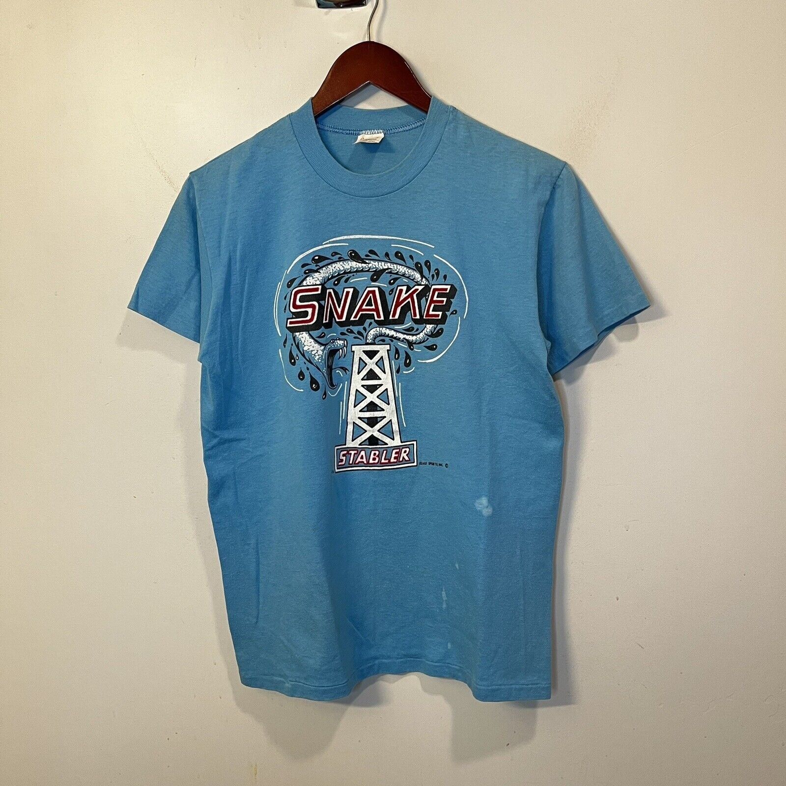 NFL × Vintage Vintage 80s NFL KEN STABLER Houston Oilers Snake T-Shirt ...