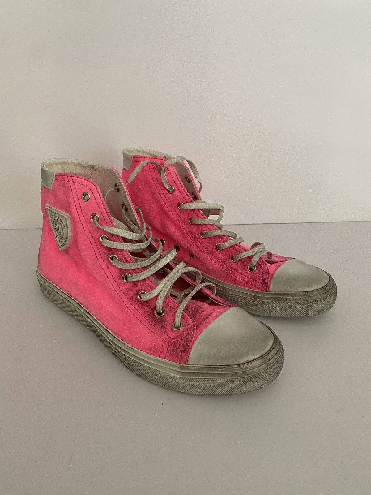 Saint Laurent Paris Bedford hi tops in pink suede size 46 | Grailed