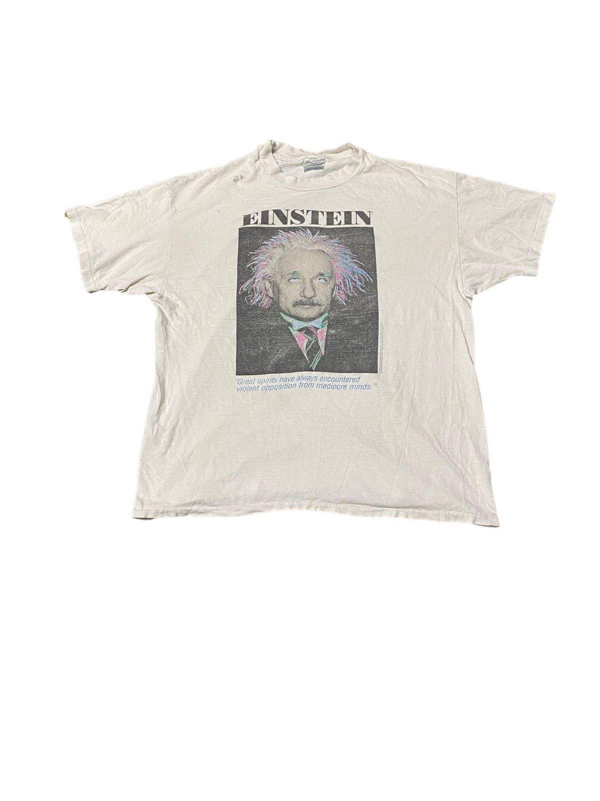 Art × Streetwear × Vintage Vintage baggy distressed Albert Einstein trippy T-shirt 1995 | Grailed
