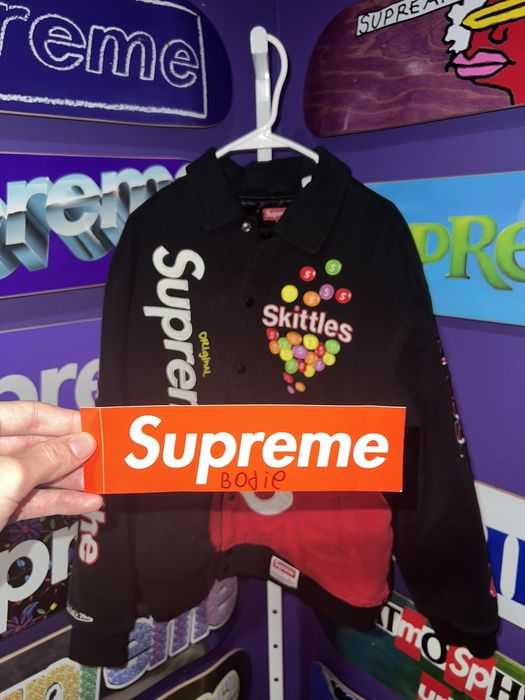 Supreme Supreme Skittles Mitchell & Ness Varsity Jacket | Grailed