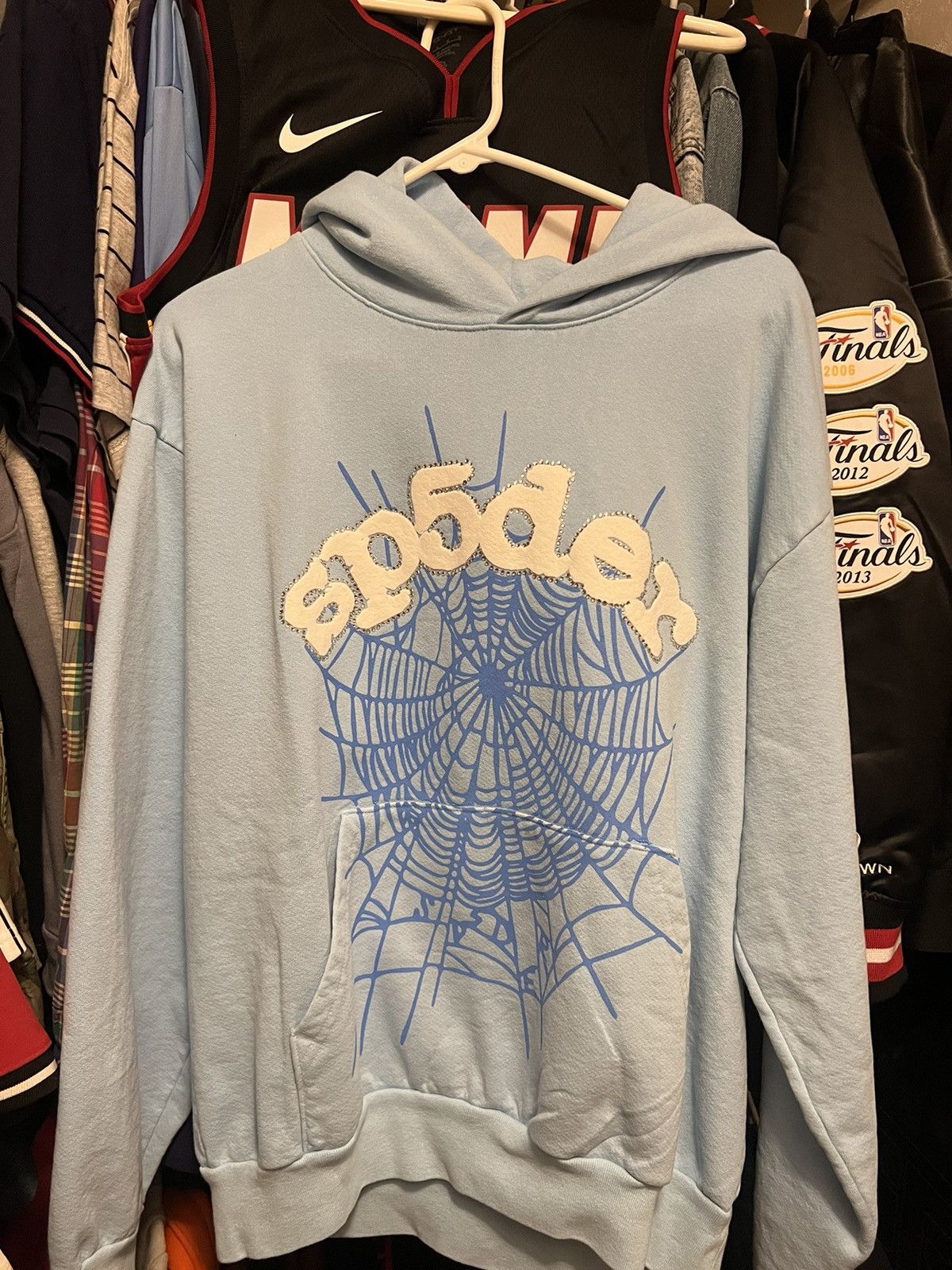 Spider Worldwide Sp5der Web Hoodie baby blue | Grailed