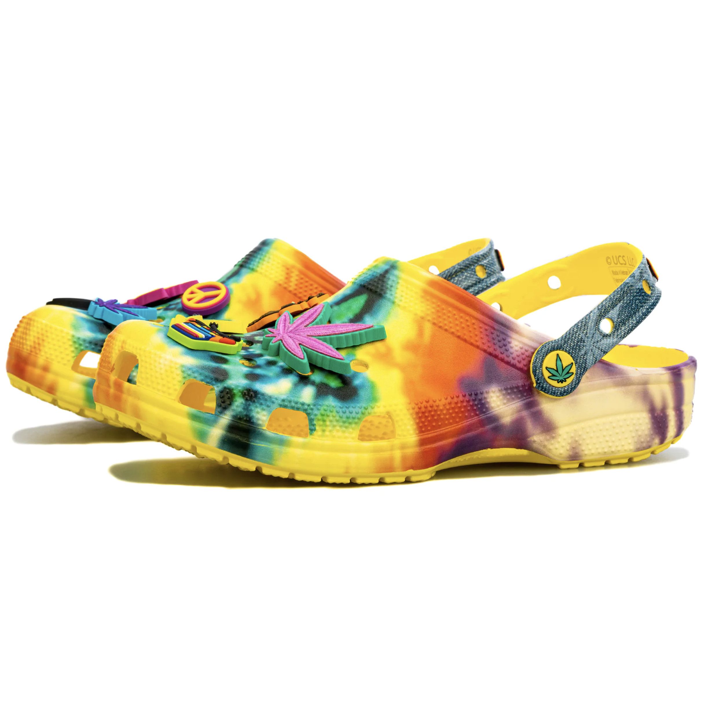 Crocs Crocs x Half Baked Tie Dye Weed Stoner 420 Clogs | Grailed