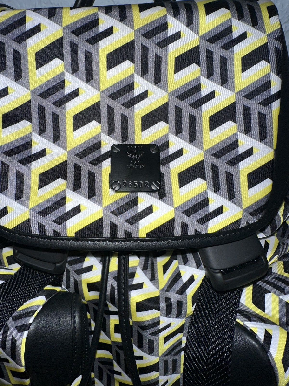 MCM MCM Cubic Logo Nylon Backpack | Grailed