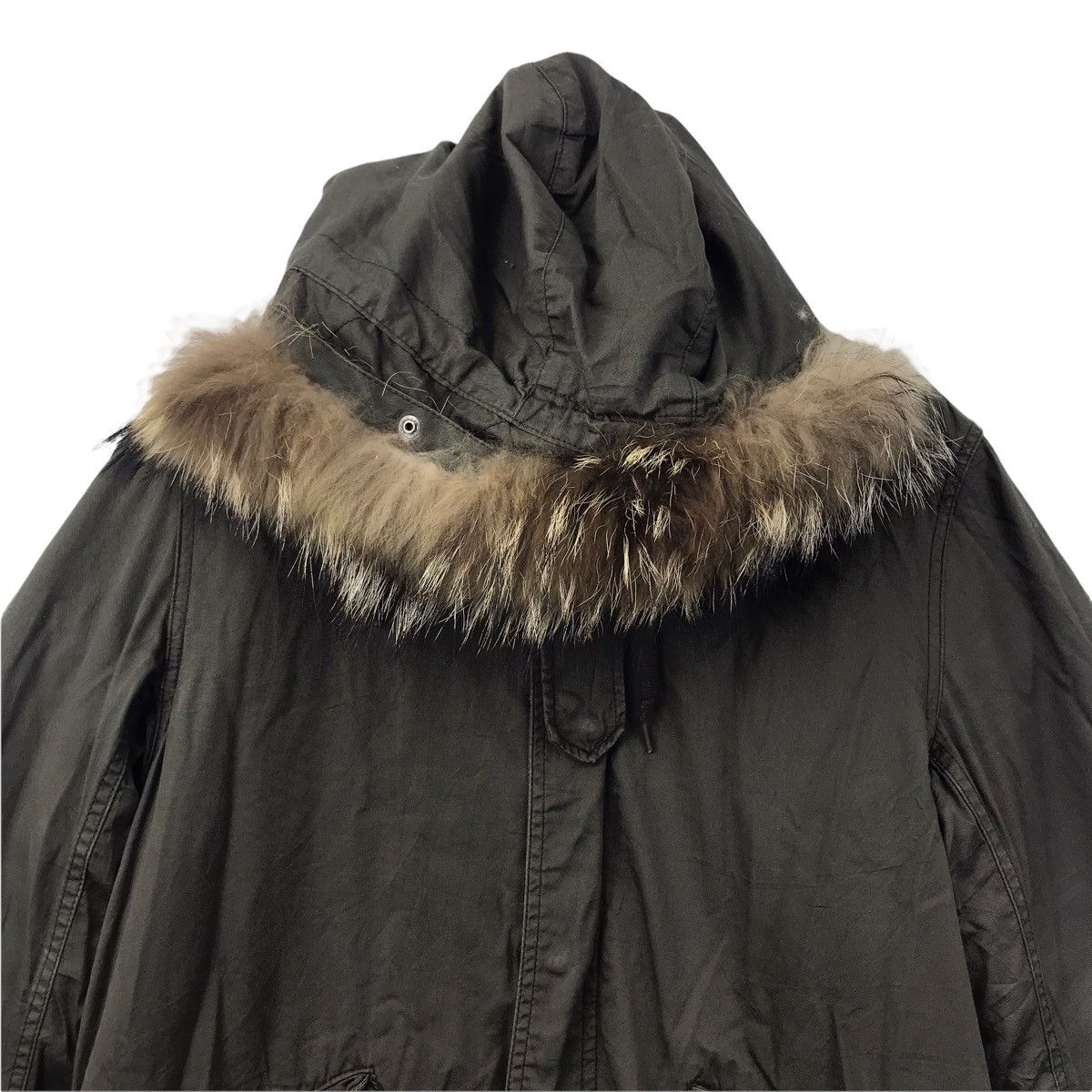Hare HARE ARMY Japanese Brand Green Parka Fish Tail Wool Jacket | Grailed
