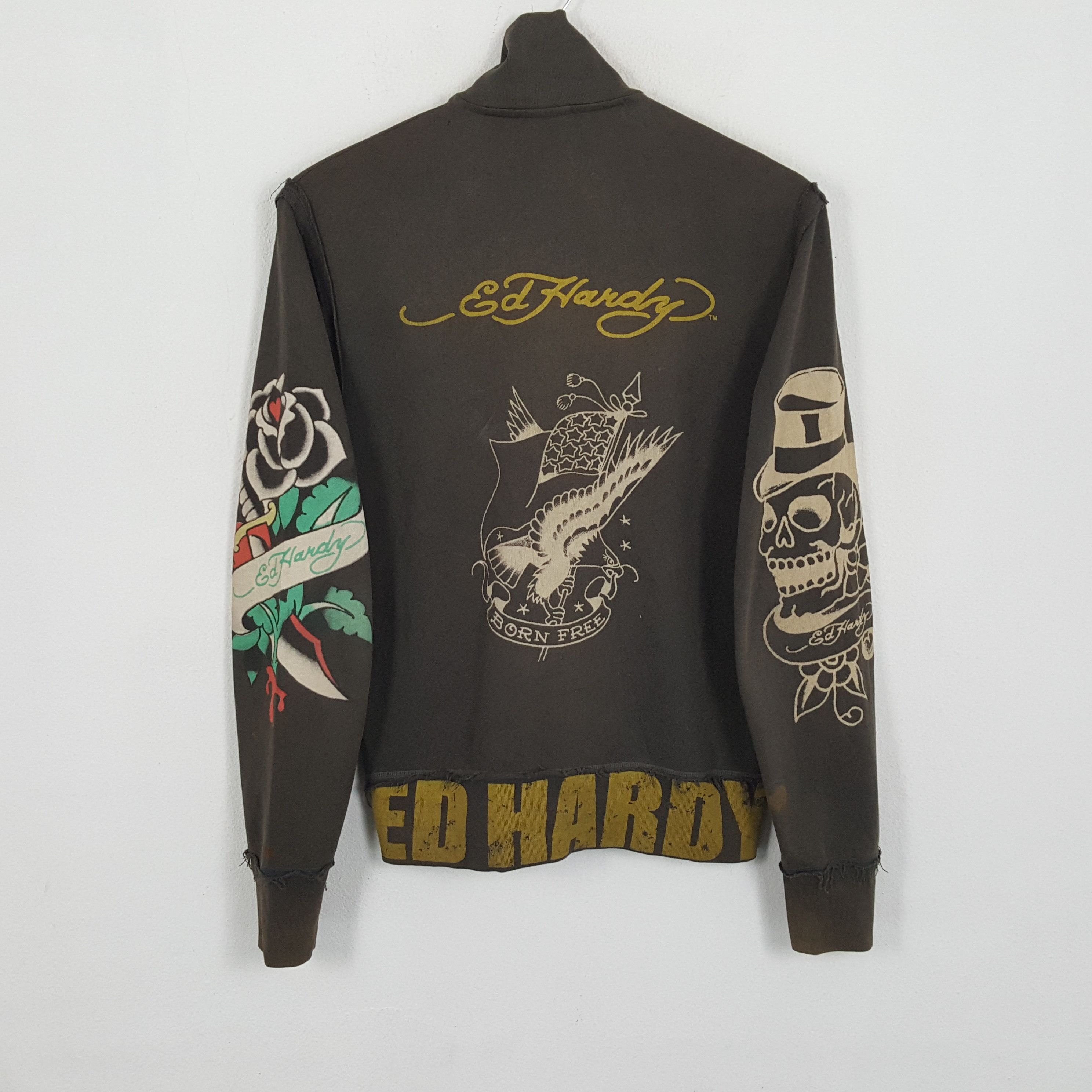 ED HARDY Designer Christian Audigier Skulls Design Sweater