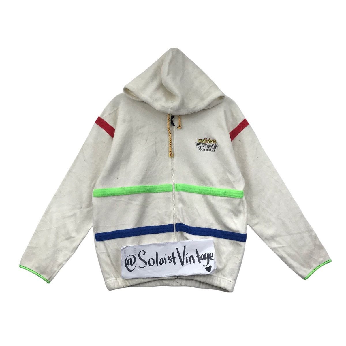 Adidas Vintage ADIDAS Multi Color 3 Stripes Embroidered Logo Fleece ...