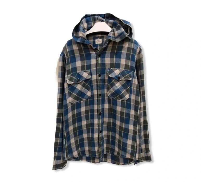Japanese Brand Japanese Brand Back Number Plaid Tartan Flannel Hoodies ...