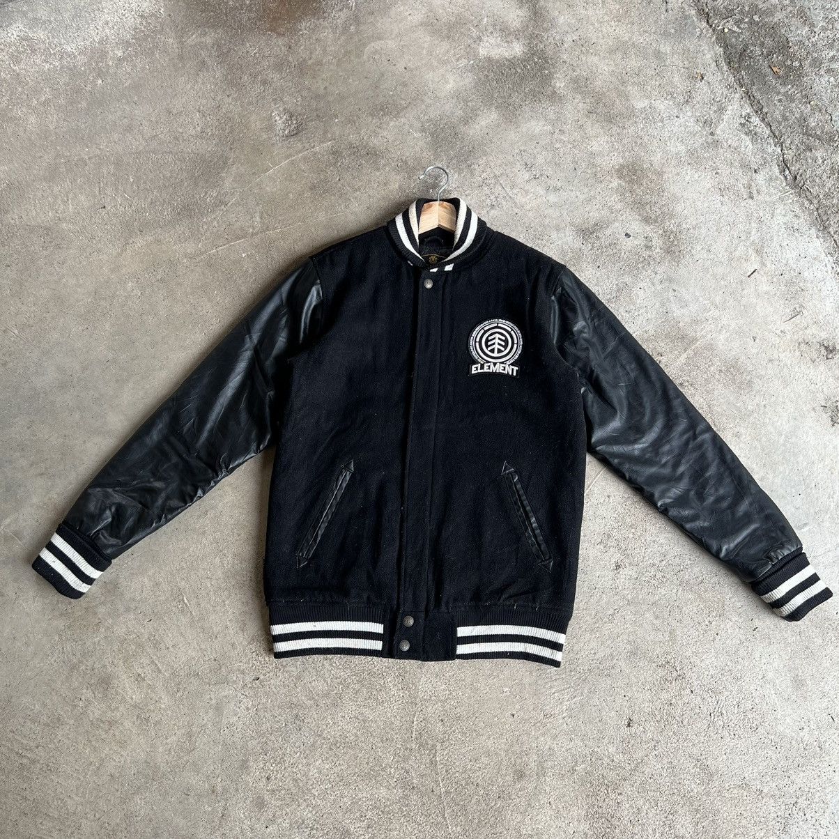 Element × Varsity Jacket × Vintage Vintage Element Leather Varsity ...