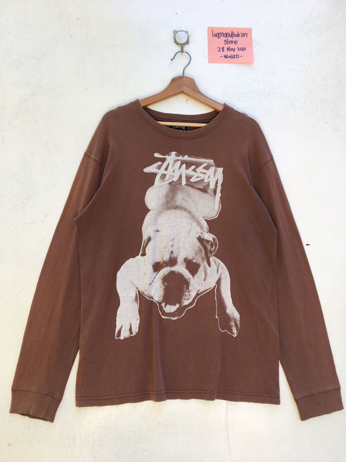 Stussy Vintage Stussy Dog Print Longsleeve Shirt | Grailed