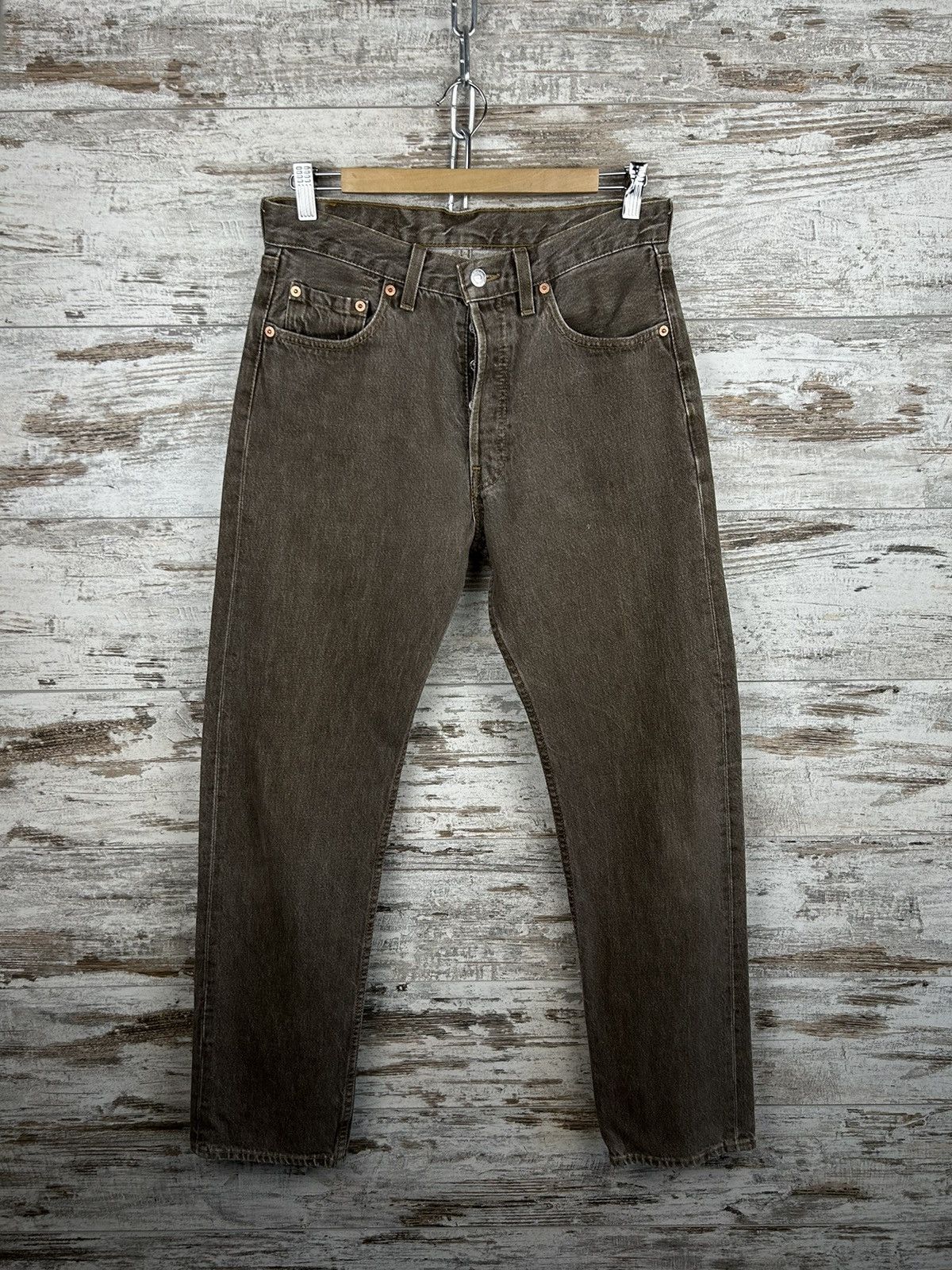 Vintage Mens Vintage Brown Levis 501 denim jeans pants made in UK | Grailed