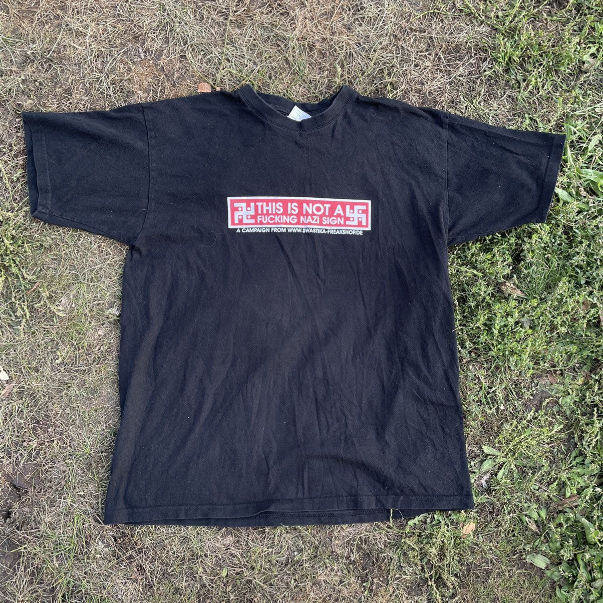 Vintage Vintage 90s ADULT “ This is not Fu🗯king Nazi Sign ”Humor Tee ...