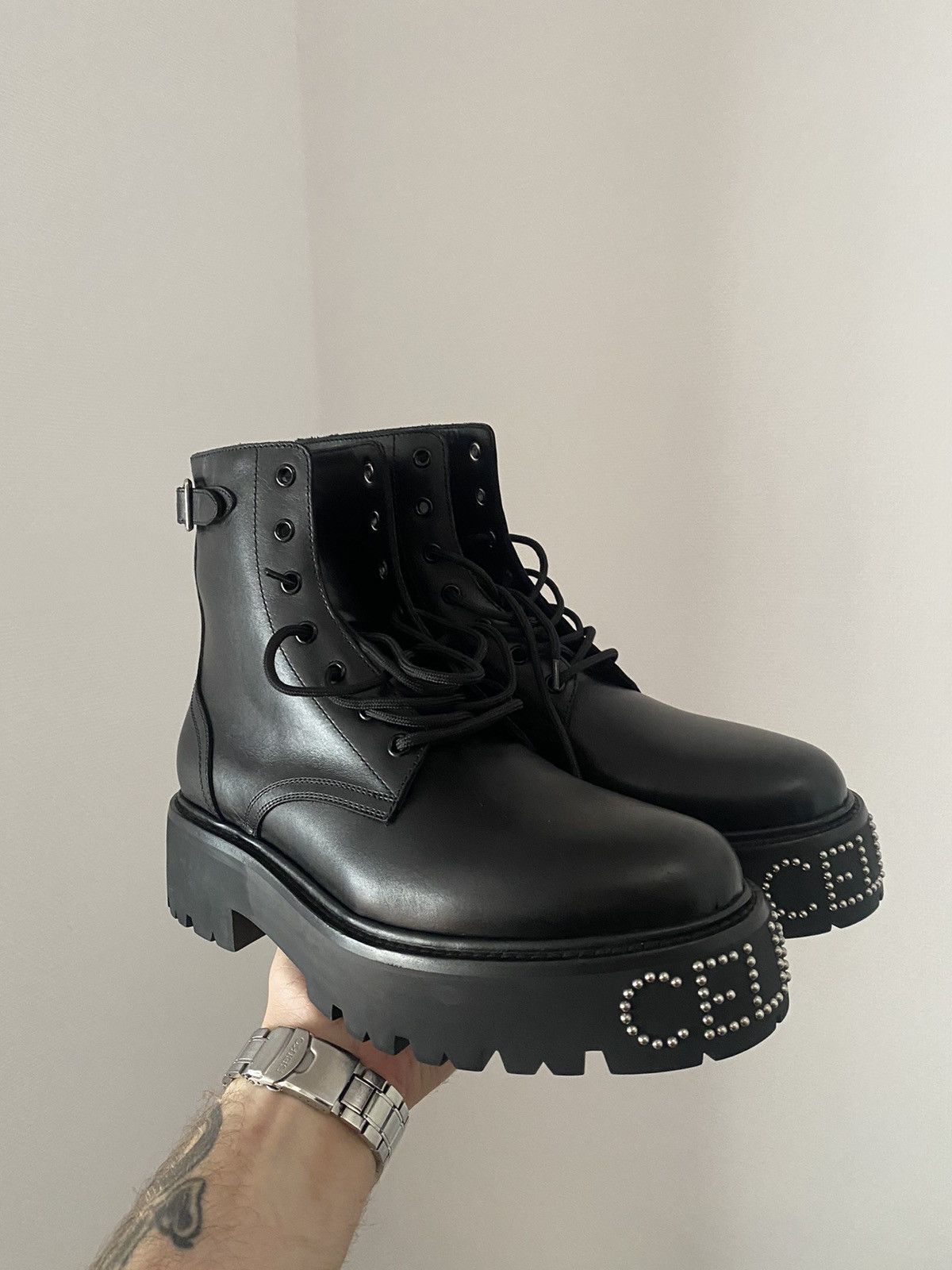 Celine Bulky Lace-up Boot with Studded Outsole | Grailed