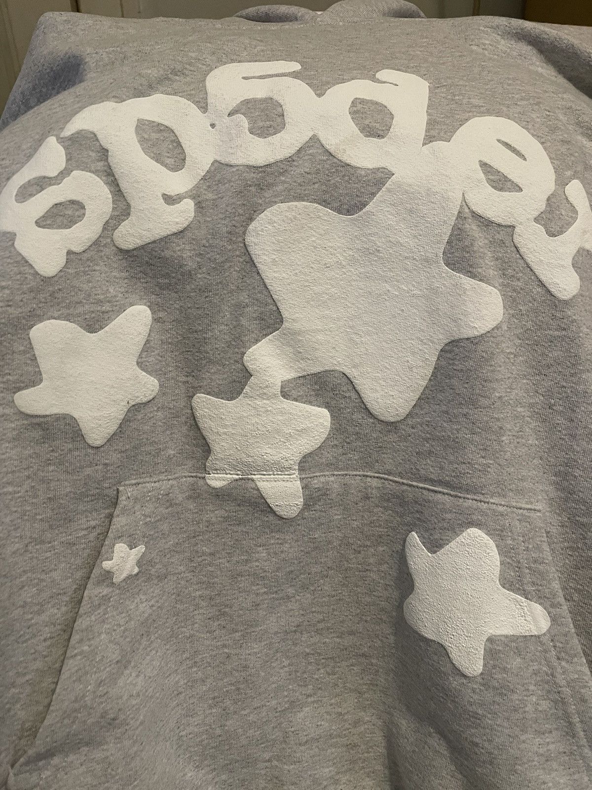 Sp5der Grey beluga Sp5der hoodie | Grailed