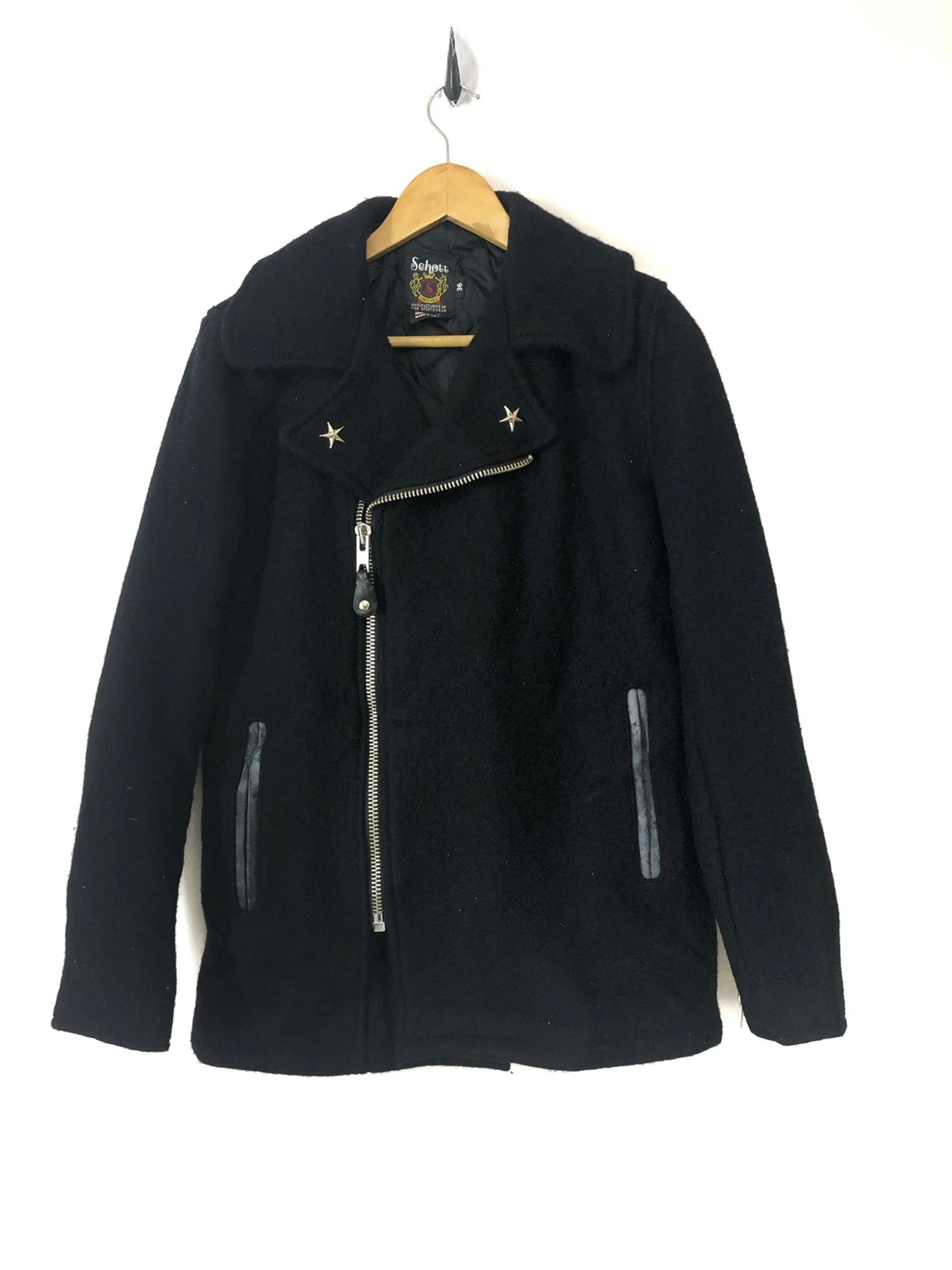 Schott Vintage Schott Perfecto Wool Leather Asymmetrical Jacket | Grailed