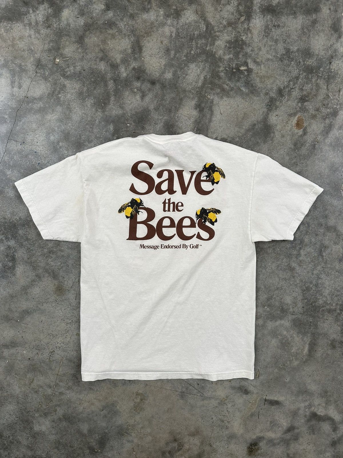 Golf Wang Golf Wang White " Save The Bees " Logo Tee Sz. Large | Grailed