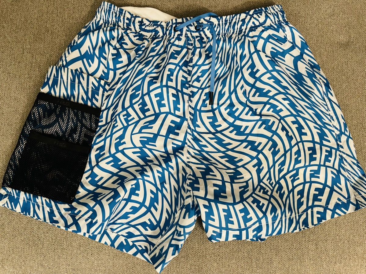 Fendi Fendi X Sarah Coleman Fisheye Logo Swim Trunks | Grailed