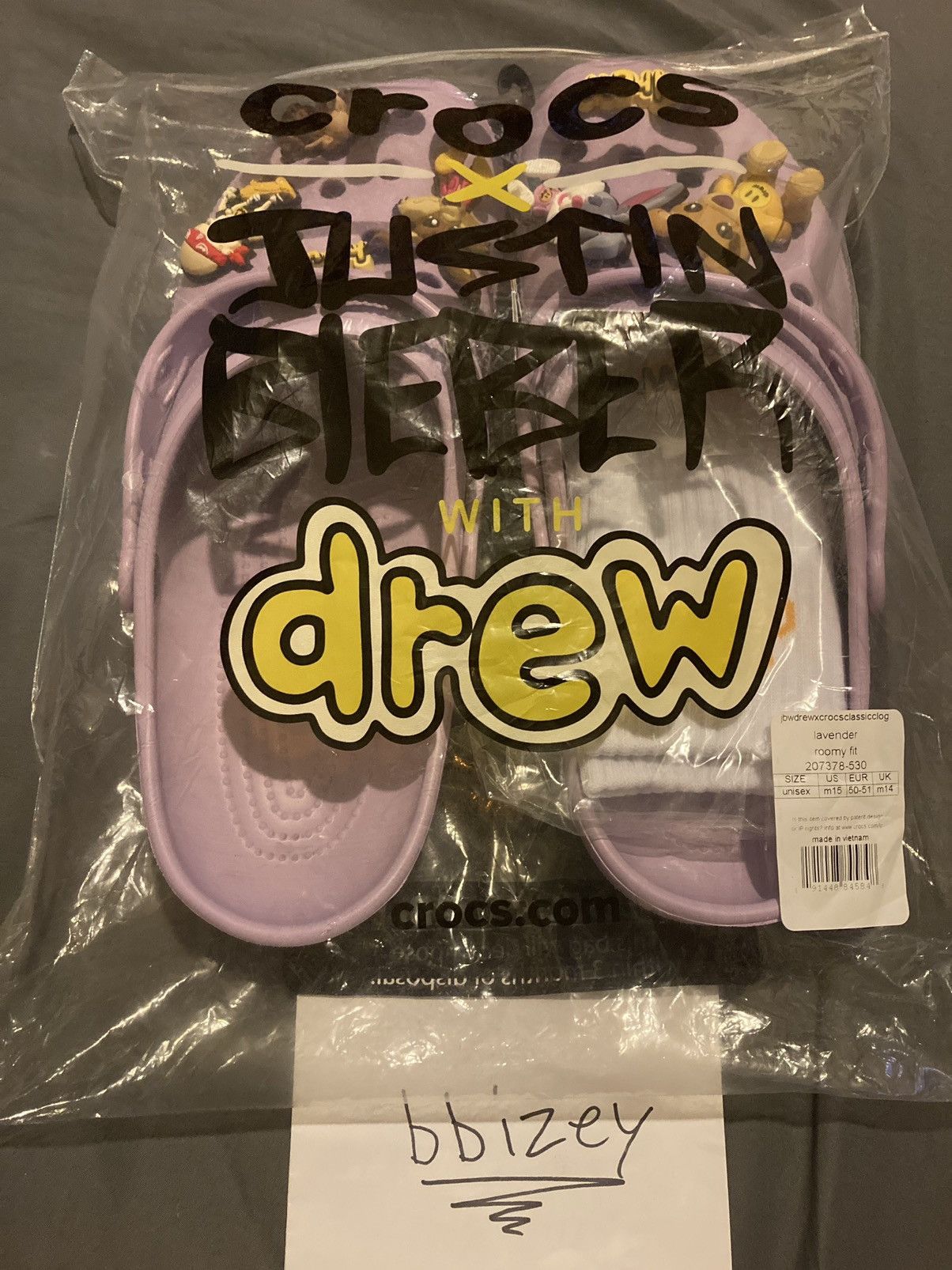 Crocs Crocs x Justin Bieber with Drew House 2 Lavender Size 15 | Grailed