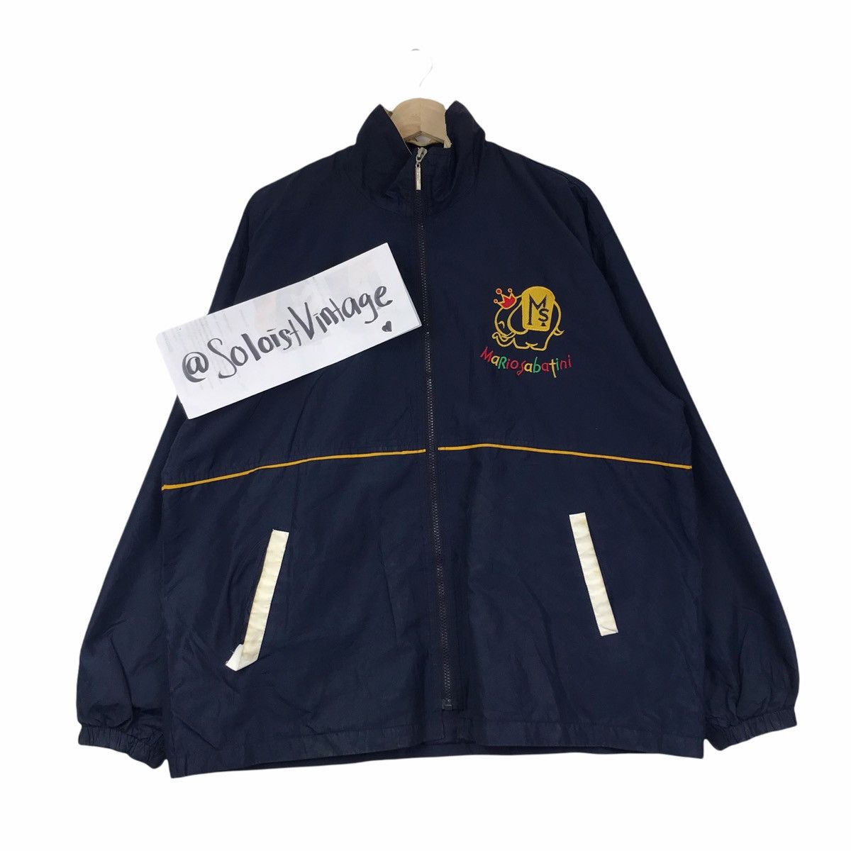 Italian Designers MARIO SABATINI Italian Designer Blue Windbreaker ...