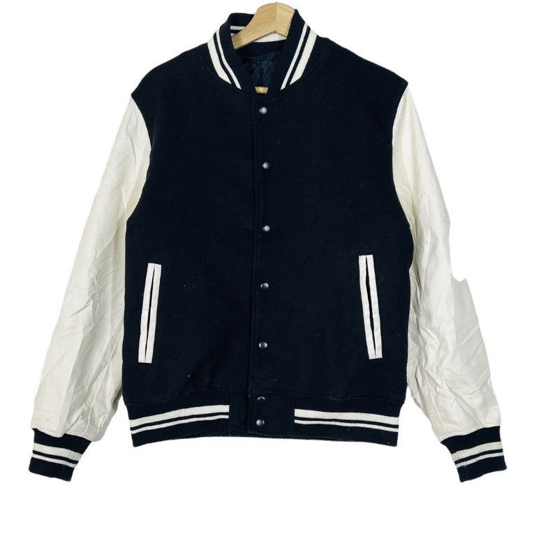 Varsity Jacket varsity jacket gu leather long sleeve | Grailed