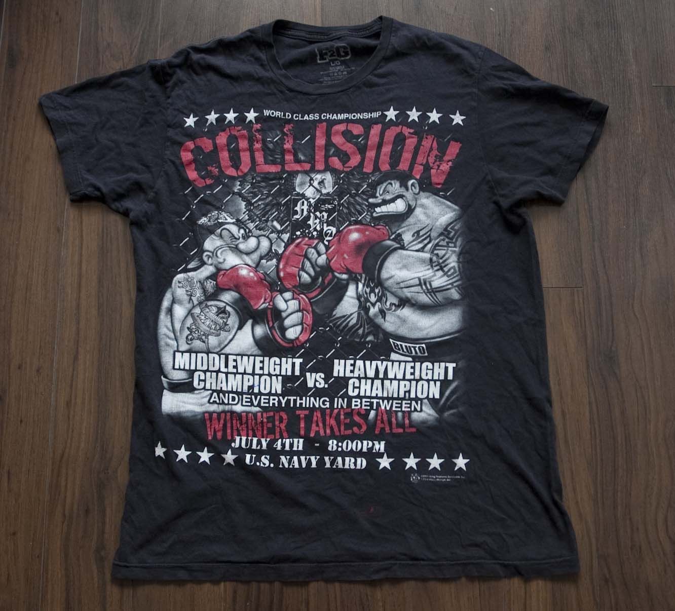 Cartoon Network Popeye VS Bluto T Shirt Boxing Match Size L | Grailed