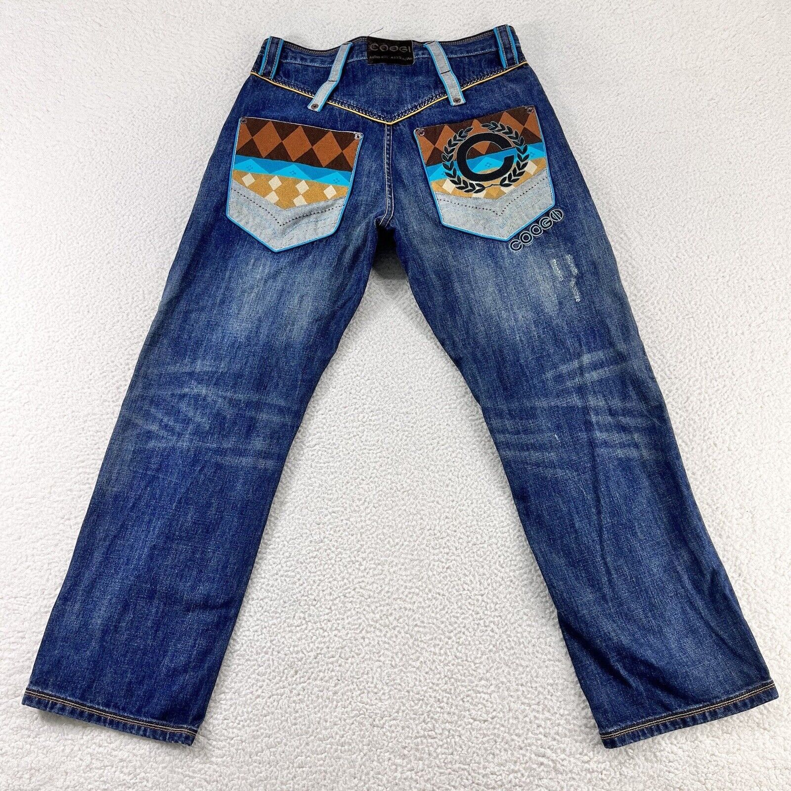 Coogi Coogi Jeans Men 36x34 Blue Denim Embroidered Pockets Adult Pants ...