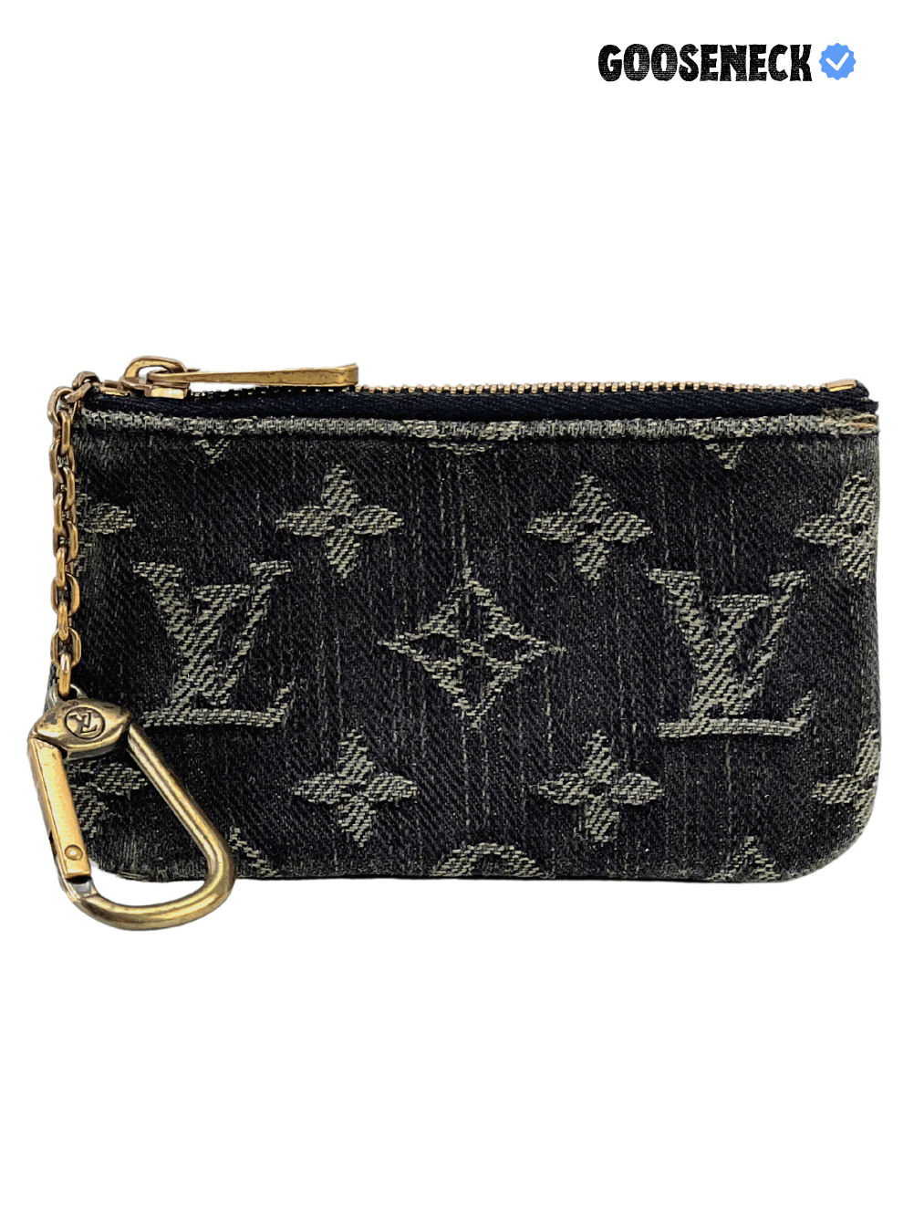 Louis Vuitton Louis Vuitton (With Box) Denim Monogram Zip Key Chain ...