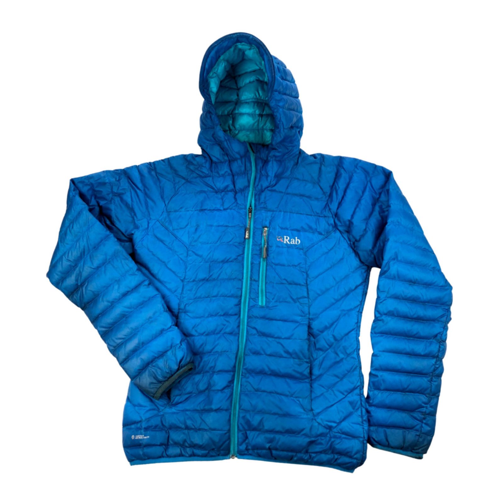 Rab Rab Microlight Alpine Womens Medium Blue Down Puffer Hooded Full ...