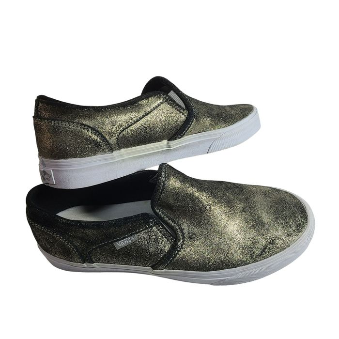 Vans Vans Asher Metallic Gold Shoes Slip On Sneakers Women's 10 | Grailed