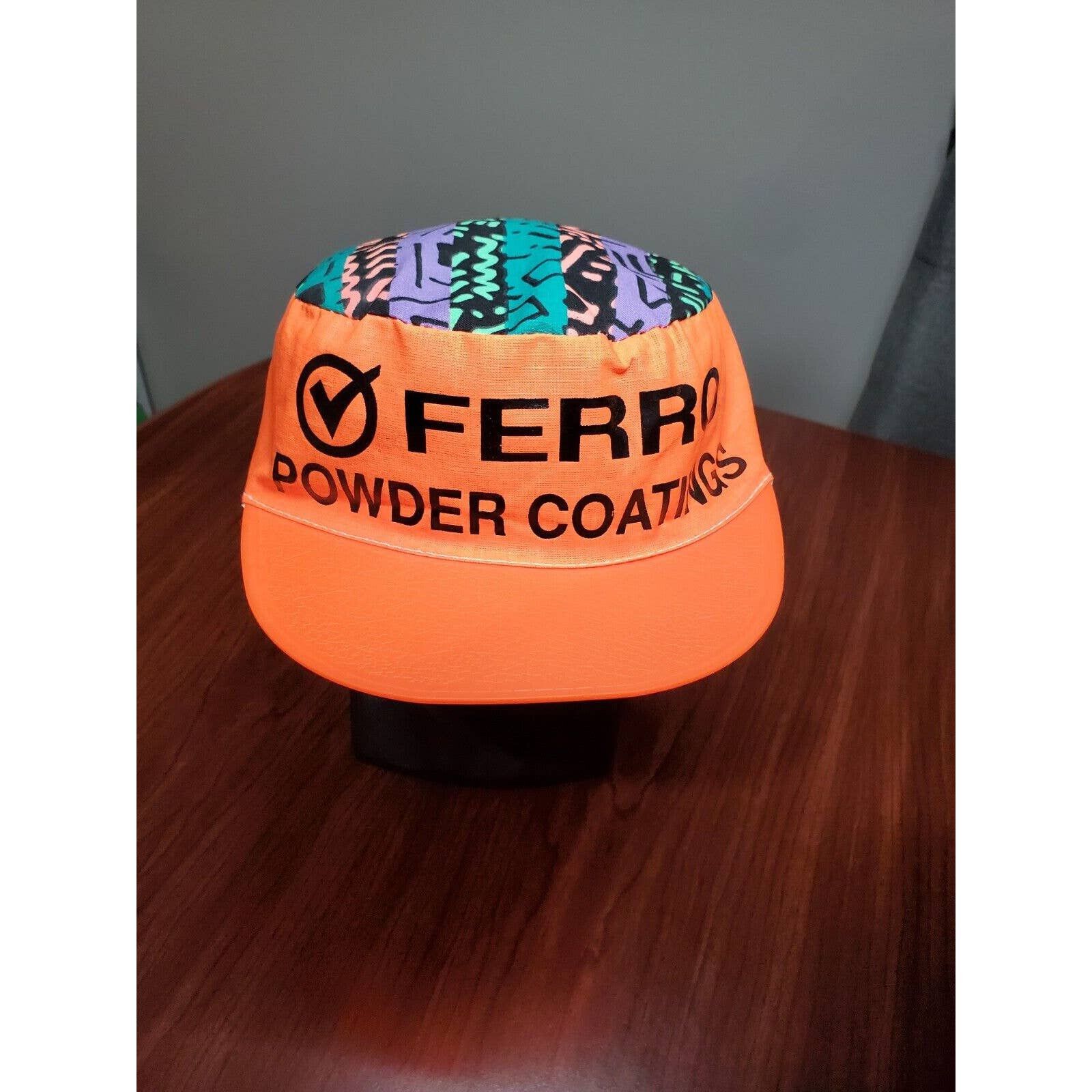 Hat 1980s Neon Orang Ferro Powder Coating Painters Cap Hat | Grailed