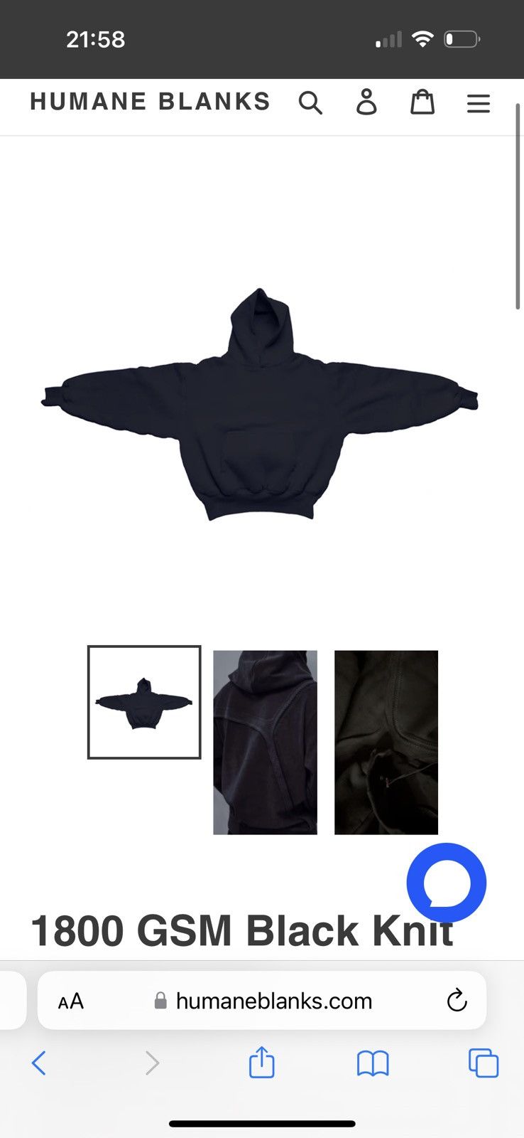 Other Humane Blanks 1800 GSM Black Knit Hoodie with CRDLCK™ | Grailed